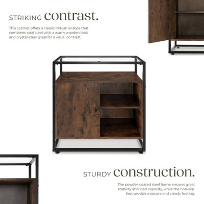 Sideboard Coventry - Industrial Wood Dark, Rustic