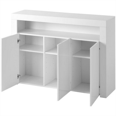 Sideboard Display Cabinet with LED Lights, Modern Cupboard Storage Unit ...