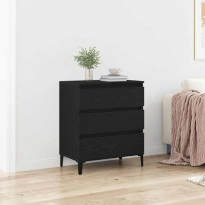Sideboard with Drawer Black oak 60 x 35 x 70 cm Engineered Wood
