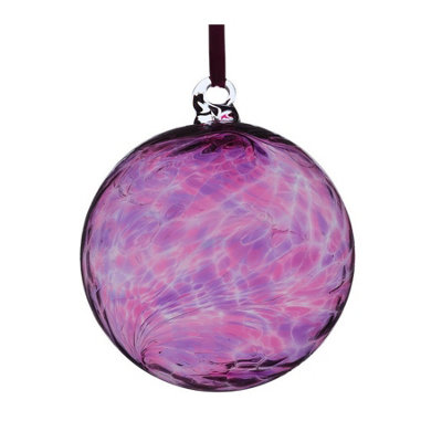 Sienna Glass 8cm Friendship Ball Pink & Purple