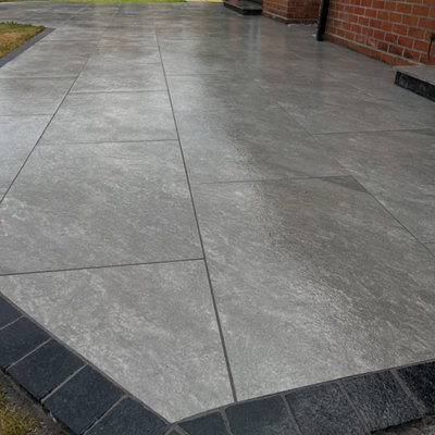 Sienna Quartz Grey Porcelain Paving Slabs Premium Outdoor Patio Tiles ...