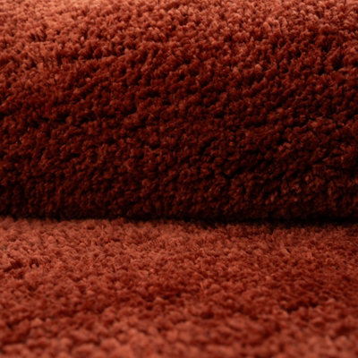 Sienna Red Luxury Plush Soft Pile Living Area Rug 190cm x 280cm