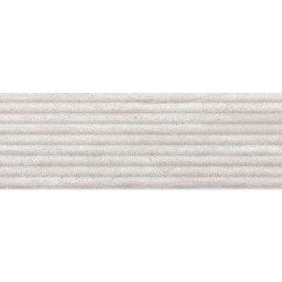 Sierra Matt Ceramic Beige Stone Travertine Fluted Wall Tile, Box of 256 ...