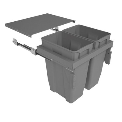 SIGE 70L Under-Counter Pull-Out Waste Bin Set, 2 x 35L Removable Bins ...