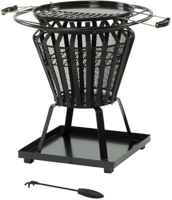 Signa Round Fire Pit with Removable BBQ Grill Plate | DIY at B&Q