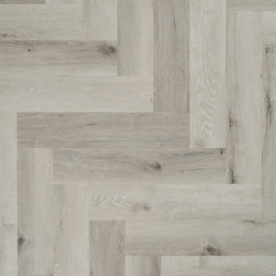 SIGNATURE COLLECTION LUXURY VINYL CLICK HERRINGBONE - BLEACHED OAK