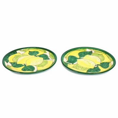 Signature Lemons Hand Painted Ceramic Kitchen Dining Set of 4 Small ...
