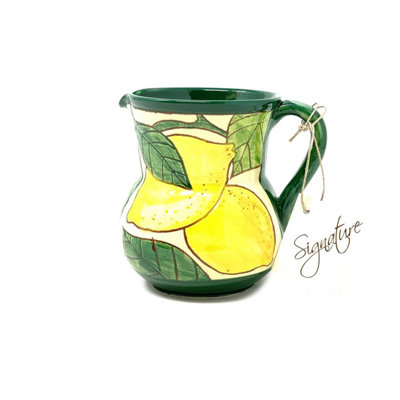 Signature Lemons Hand Painted Ceramic Kitchen Dining Small Pourer Jug 0 ...