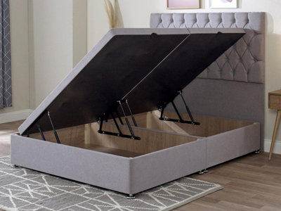 Signature Ottoman Storage Side Lift Divan Bed Base Only 4FT6 Double ...