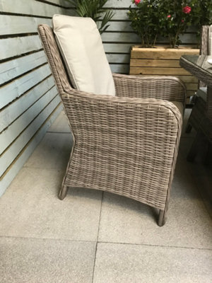 Signature Weave Alexandra Wicker High Back Armchair Chair Fine Grey ...
