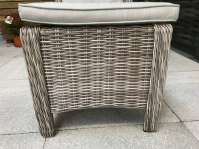 Signature Weave Alexandra Wicker High Back Dining Chair Fine Grey Cushions