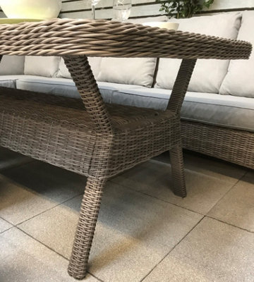 Signature Weave Alexandra Wicker Large Corner Sofa Dining Set & 3 ...