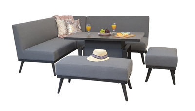 Signature Weave Kimmie Corner Sofa Bench Stool Gas Lift Dining Table ...