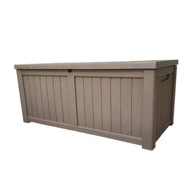 Signature Weave Petra Plastic Wood Effect Garden Cushion Tool Storage ...