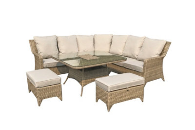 Signature Weave Sarah Wicker Corner Sofa Dining Table Bench Ice Bucket ...