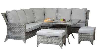 Signature Weave Sarah Wicker Corner Sofa Dining Table Bench Ice Bucket ...