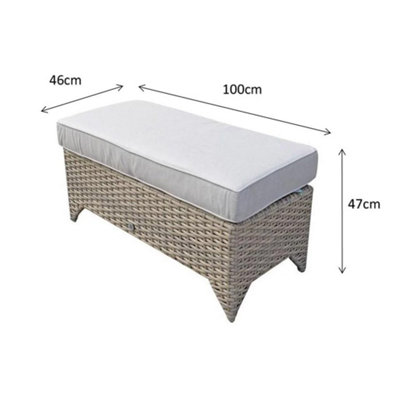 Signature Weave Sarah Wicker Ottoman Stool Bench Seat Furniture Cushion ...