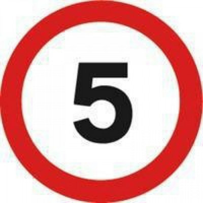 SIGNSLAB R11/T Safety Sign "Works Traffic - 5 mph", PVC, 450 mm x 450 mm