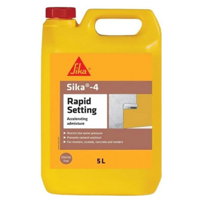 Sika-4a Water Stop - Clear, 5L - Quick-Setting Liquid Additive for ...
