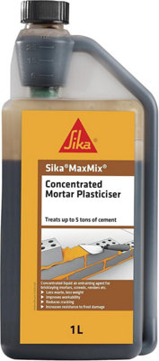 SIKA MAXMIX PLASTICISER LIQUID MORTAR IMPROVER BROWN 1L