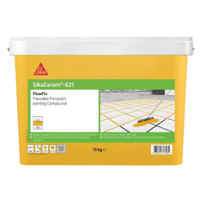 Sika SikaCeram 621 FlowFix Jointing Compound - Light Grey 15kg ...