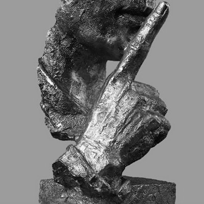 Silence is Golden Statue Thinker Sculpture Keep Silent Men Figurine ...