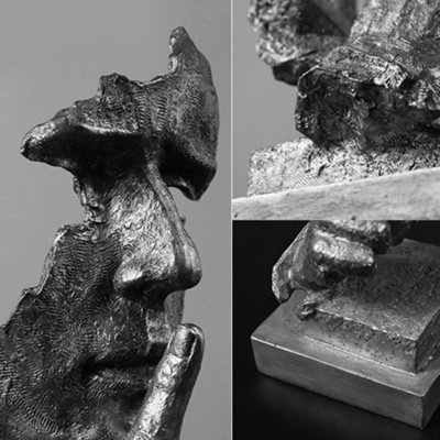Silence is Golden Statue Thinker Sculpture Keep Silent Men Figurine ...