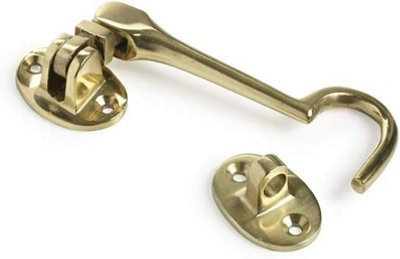 SILENT CABIN HOOK & EYE BRASS GATE HOOK AND EYE 75MM