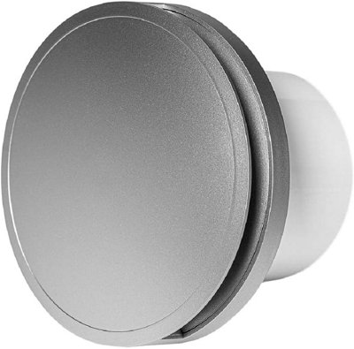 Silent Round Bathroom Extractor Fan 100mm with Timer and Satin Front Cover