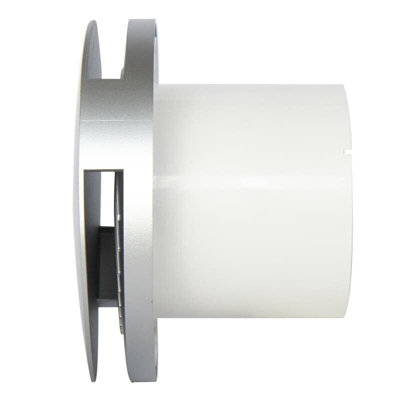 Silent Round Bathroom Extractor Fan 100mm with Timer and Satin Front Cover