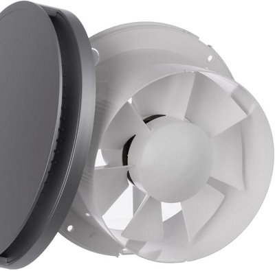 Silent Round Bathroom Extractor Fan 150mm / 6" with Timer and Gold ...