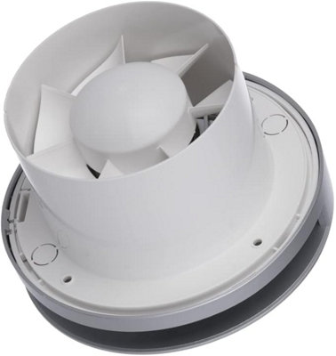 SILENT ROUND BATHROOM EXTRACTOR FAN 150MM / 6" WITH WHITE FRONT COVER