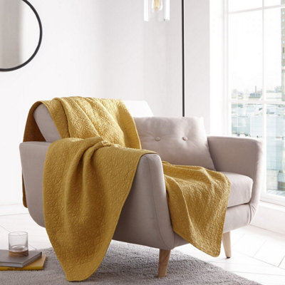 Silentnight Luxury Matalasse Bed Throw -Ochre 150 x 200cm