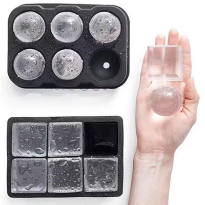 Silicone Ice Cube Tray Set - Make 6 Giant Cubes & 6 Ice Balls for ...