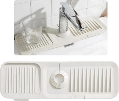 Silicone Sink Faucet Mat, Sink Splash Guard Draining Mat Around Tap ...
