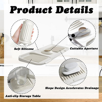 Silicone Sink Faucet Mat, Sink Splash Guard Draining Mat Around Tap ...