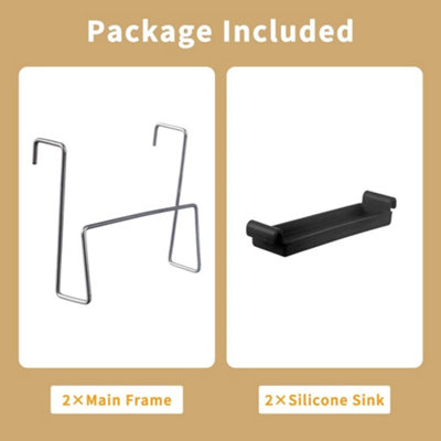 Silicone Slow Cooker Lid and Sink Organizer, Set of 2, Black