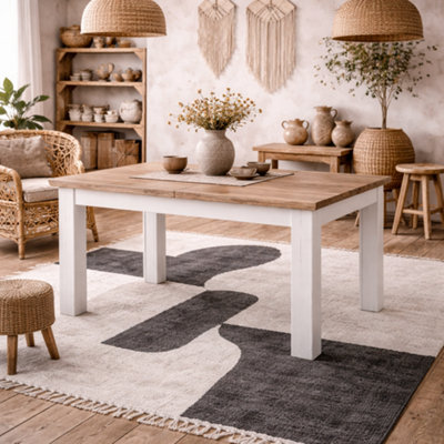 Silkeborg Extending Dining Table in Nelson and Snowy Oak Wood