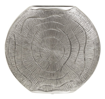 Silva Large Oak Effect Silver Finish Vase