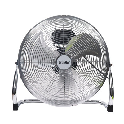 Silver 16 inch Industrial Floor Fan, 80W | DIY at B&Q