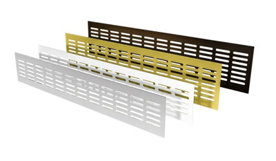 Silver Aluminium Overflow Air Vent Grille - 480mm X 100mm | DIY at B&Q