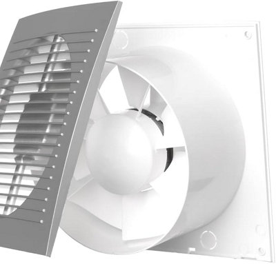 Silver Bathroom Extractor Fan 125mm with Timer