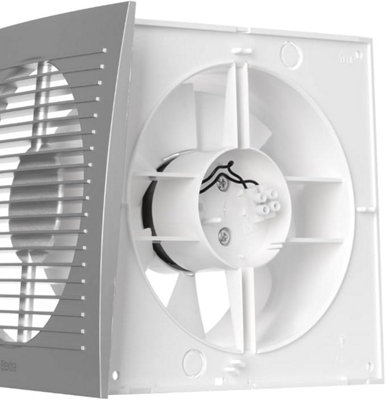 Silver Bathroom Extractor Fan 150mm with Timer