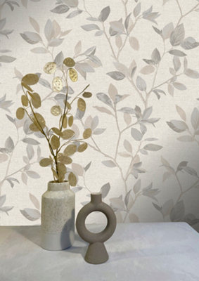 Silver Birch luxury textured wallcovering - silver/neutral