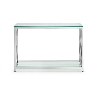Silver Chrome Frame Console Table