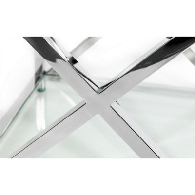 Silver Chrome Frame Console Table