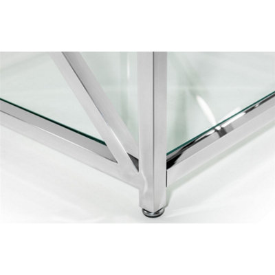Silver Chrome Frame Lamp Table