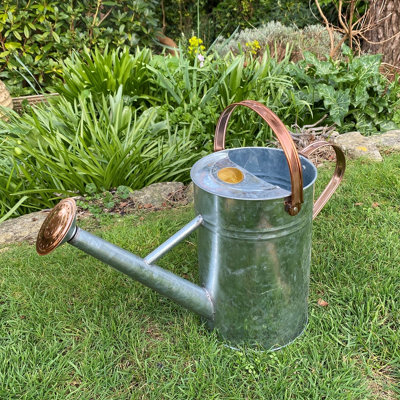 Silver & Copper Style Trim Metal Watering Can (4.5 Litre) | DIY at B&Q