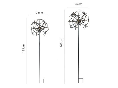 Silver Dandelion Decorative Stake - Small