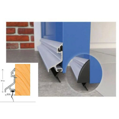 Silver Expelex Aluminium Door Draught Excluder Rain Deflector Weather ...
